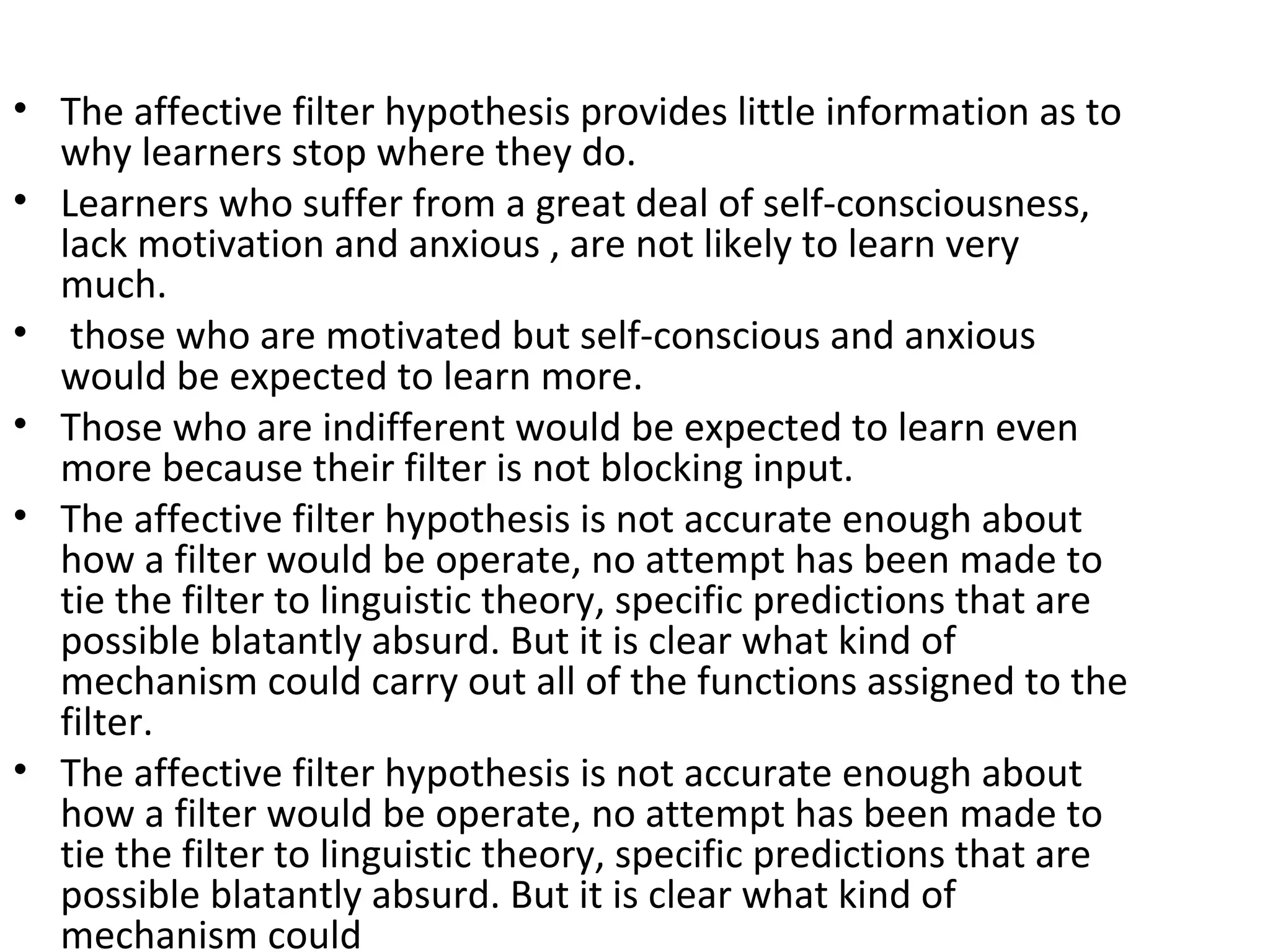 The input hypothesis | PPT
