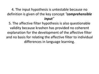 The input hypothesis | PPT