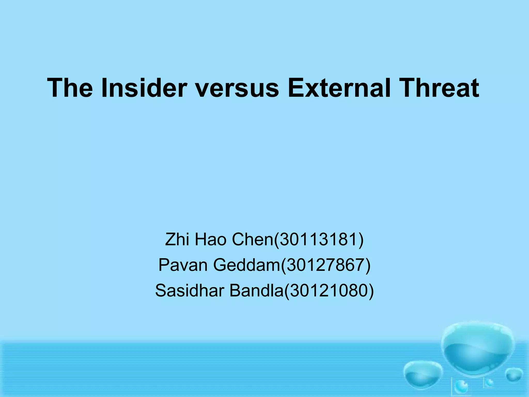 The insider versus external threat | PPT