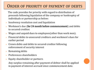 The insolvency and bankruptcy code,2016 | PPTX