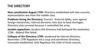 CAMBRIDGE AS HISTORY: FRANCE REVOLUTION MODULE. THE INSTABILITY OF ...