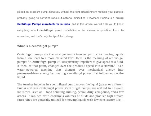 The Installation Process of Centrifugal Pump | PDF