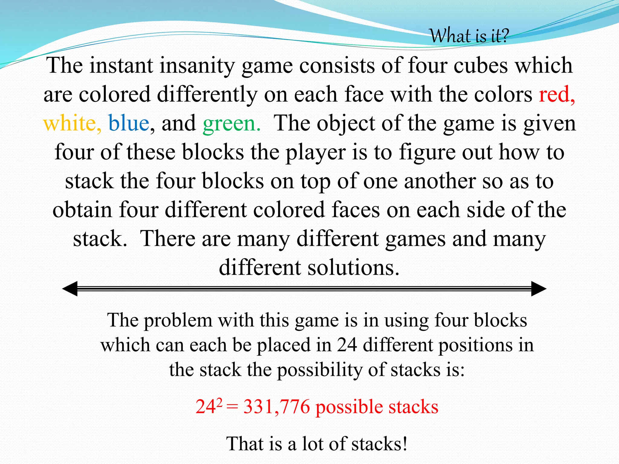 The instant insanity game | PPT