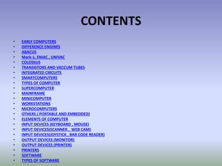 Early computers, history , and its types (The institute of chartered ...