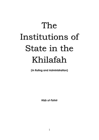 The institution of state in khilafa | PDF
