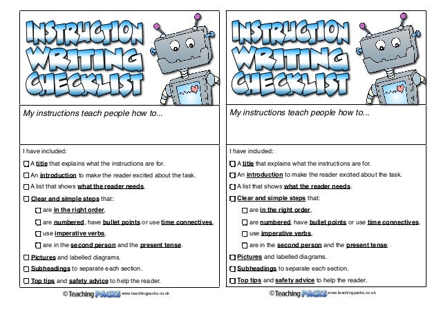 The Instruction Writing Pack