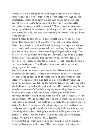 The Insufficiency of Honesty From a bookbyStephen .docx