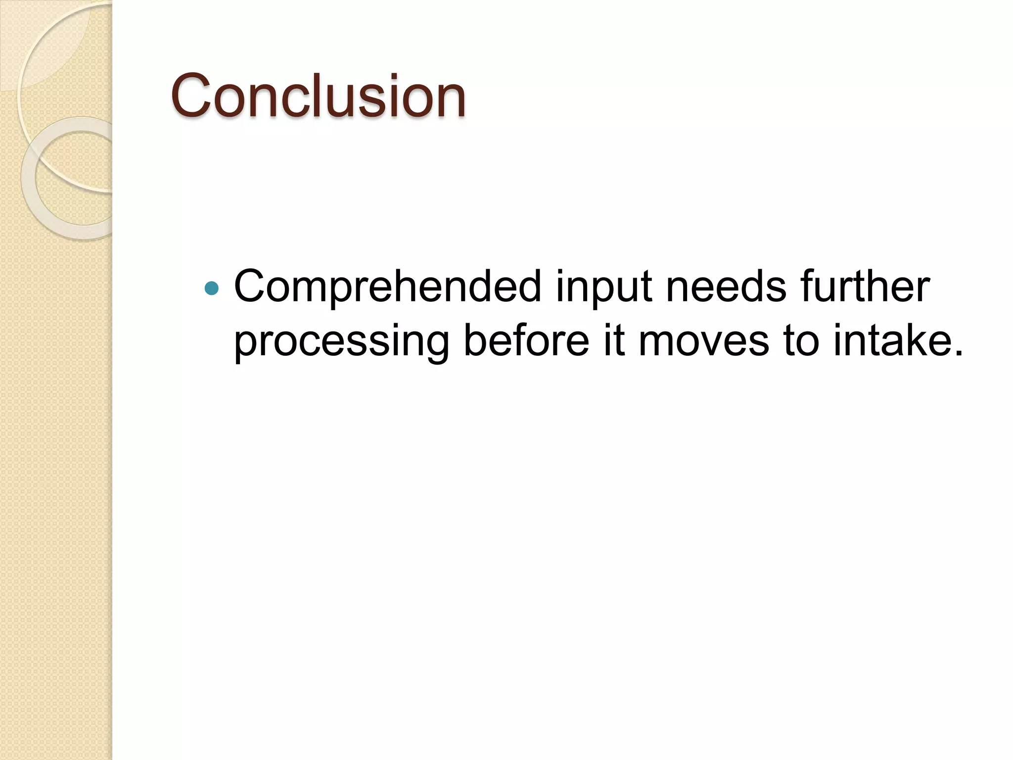 The intake hypothesis | PPTX