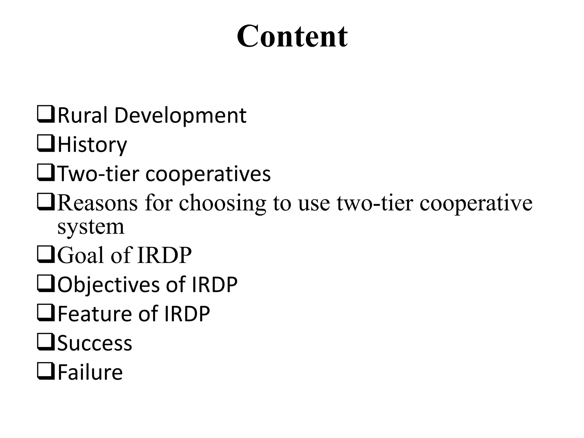 The integrated rural development | PPTX