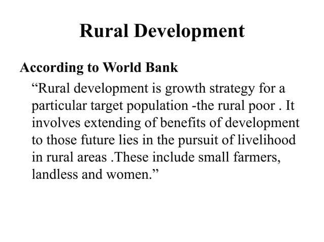 The integrated rural development | PPTX