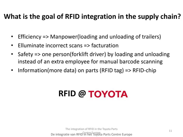 RFID integration at Toyota Parts Centre Europe | PPSX | Automotive ...