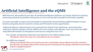 Compliance and Competitive Advantage - The Intelligent QMS | PPTX