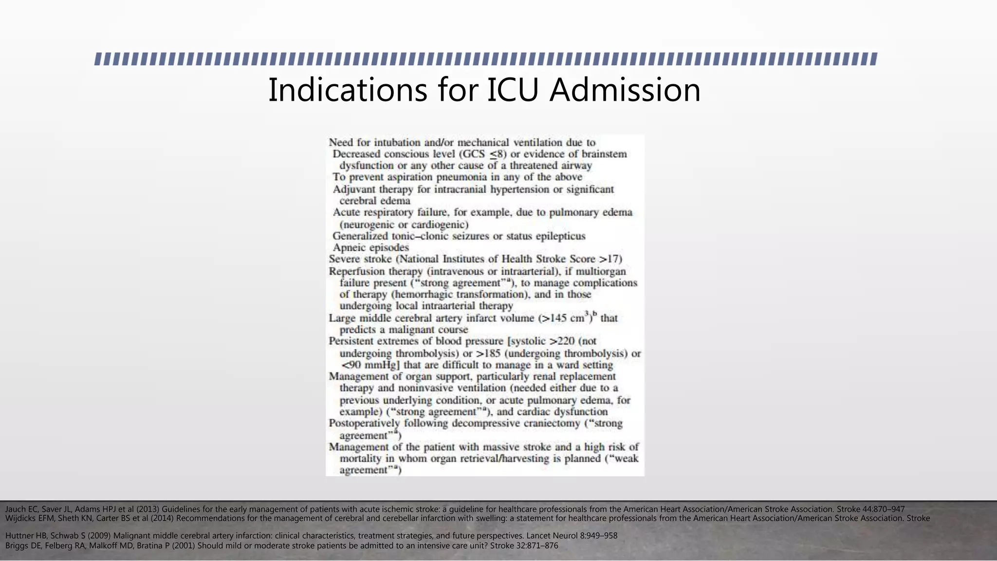 The Intensive Care Management of Acute Ischemic Stroke | PPTX