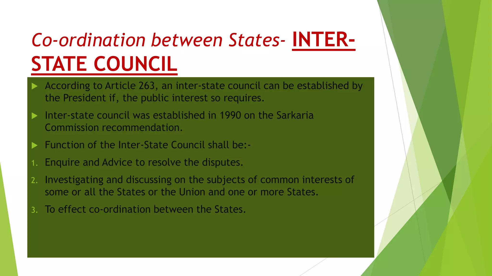 The Inter-State relations | PPTX