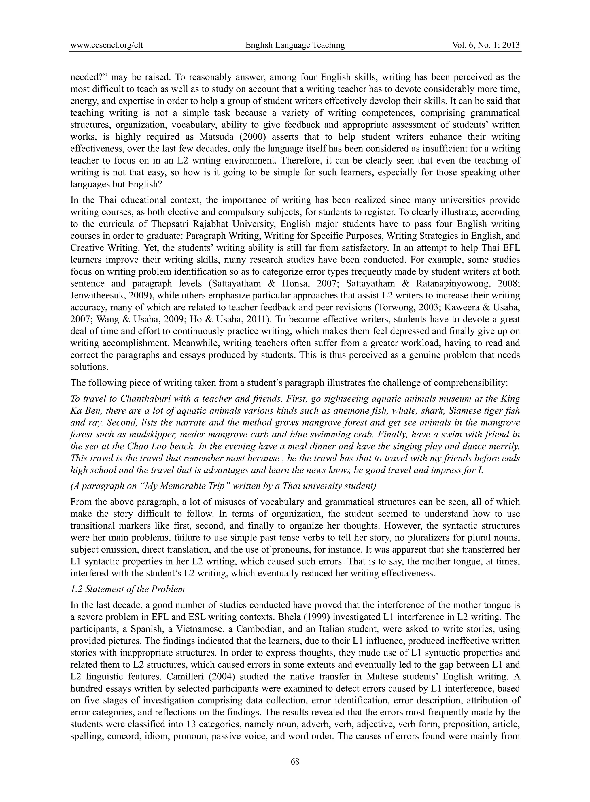 The interference of the first language | PDF