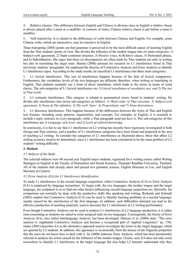 The interference of the first language | PDF