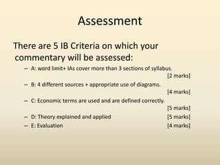 The IB Economics Internal Assessment - Mr Woods - www.timwoods.org
