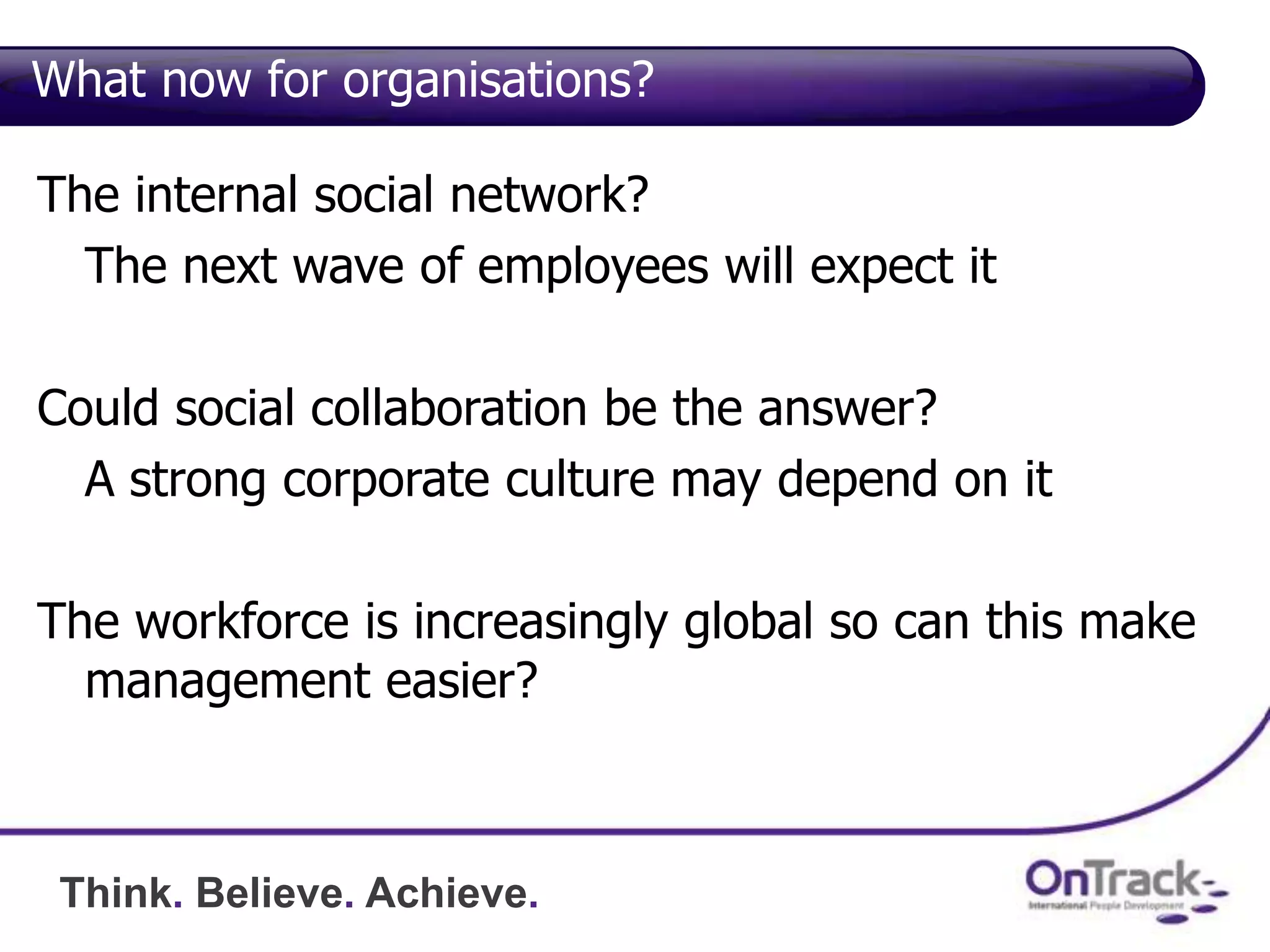 The Internal Social Network | PPTX | Social Networking | Internet