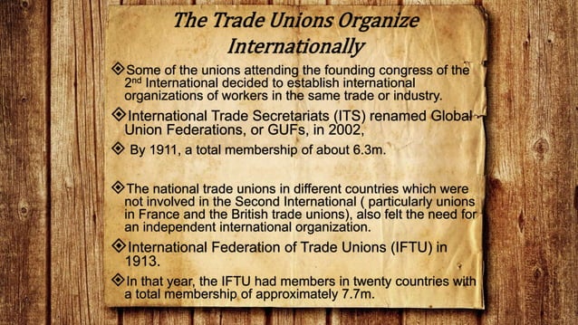 The international labor movement | PPTX | Politics