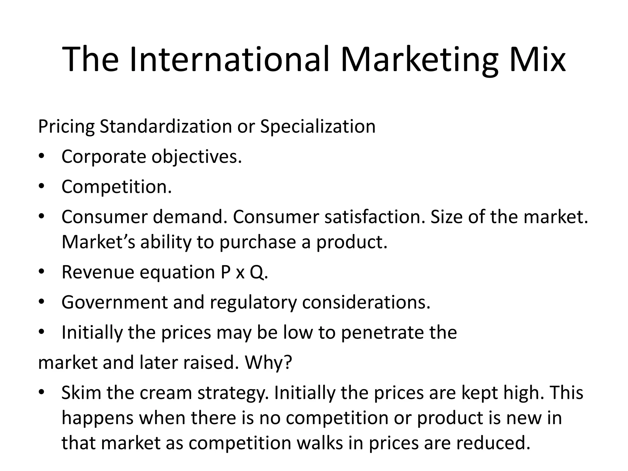 The international marketing mix ia 2 | PPTX