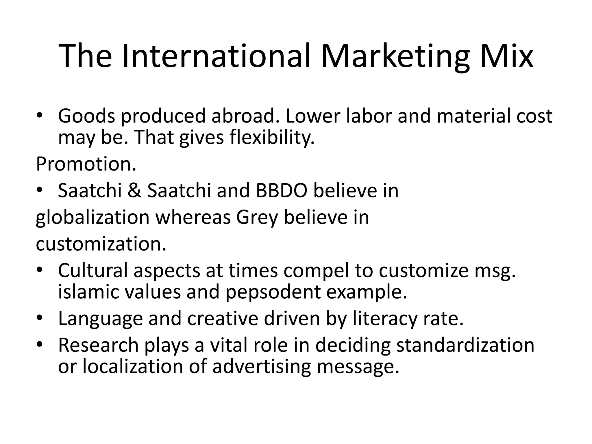 The international marketing mix ia 2 | PPTX