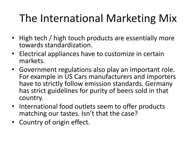 The international marketing mix ia 2 | PPTX