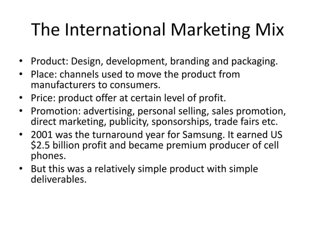 The international marketing mix ia 2 | PPTX