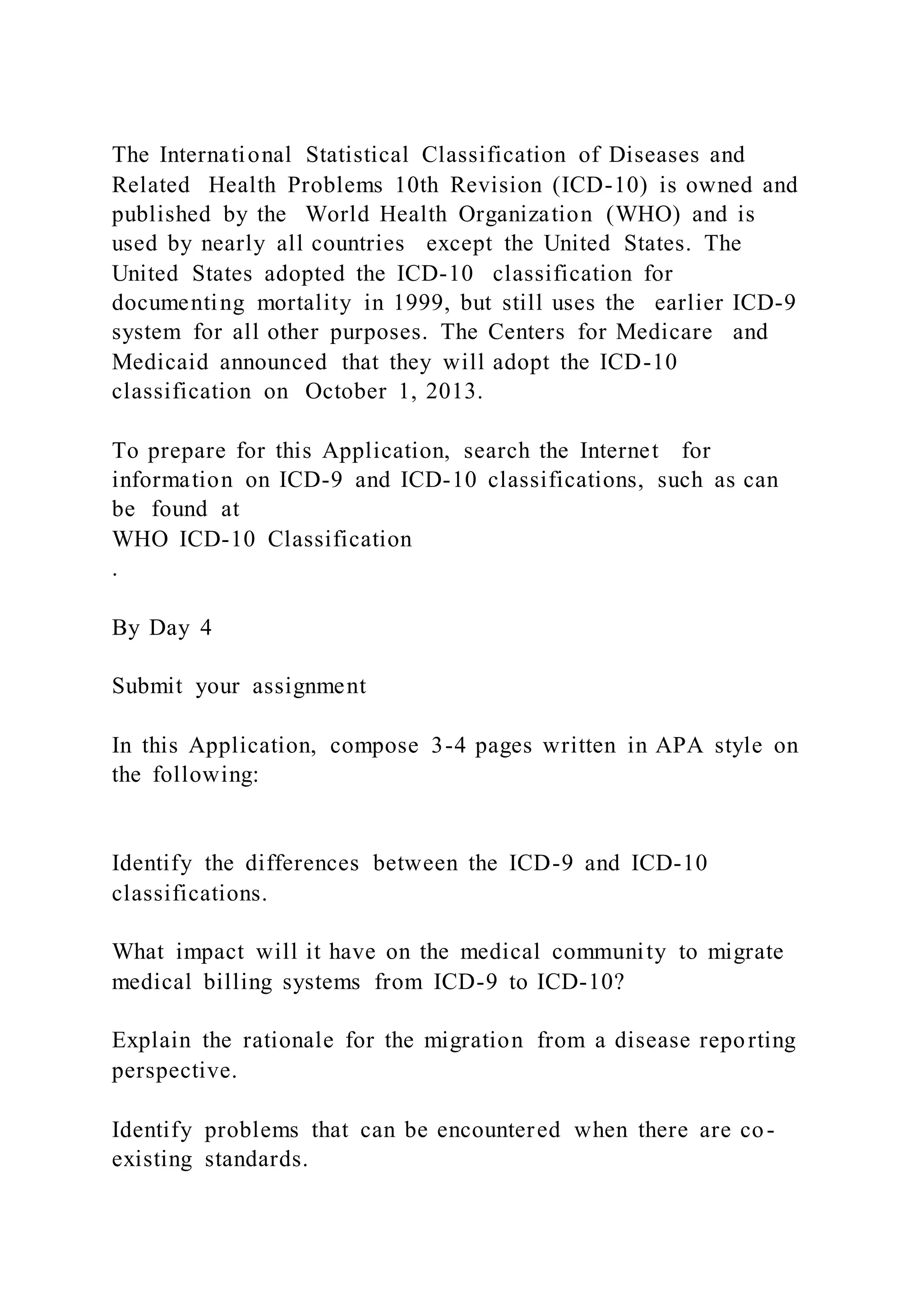 The International Statistical Classification of Diseases and Related | DOCX