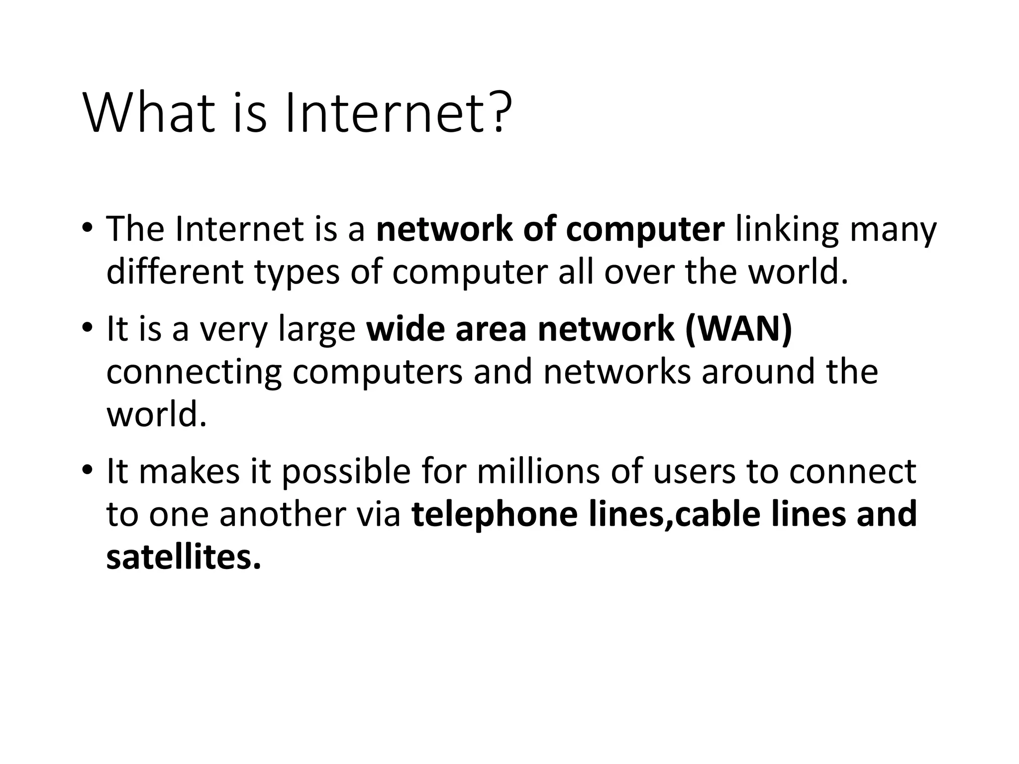 THE INTERNET and its importance in lifes | PPTX
