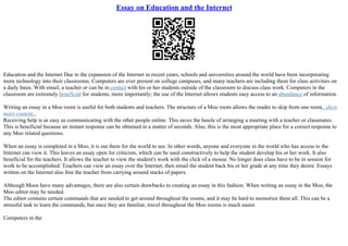 The Internet And Education | PPT