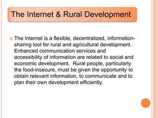 The Internet and Rural Development | PPTX