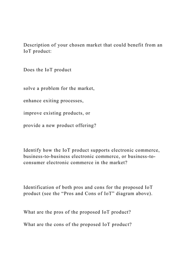 The Internet of Things (IoT) Product Proposal AssignmentThe .docx | Internet of Things | Internet