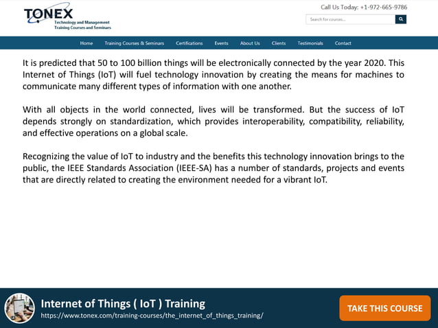 Internet of Things ( IoT ) Training | PPTX