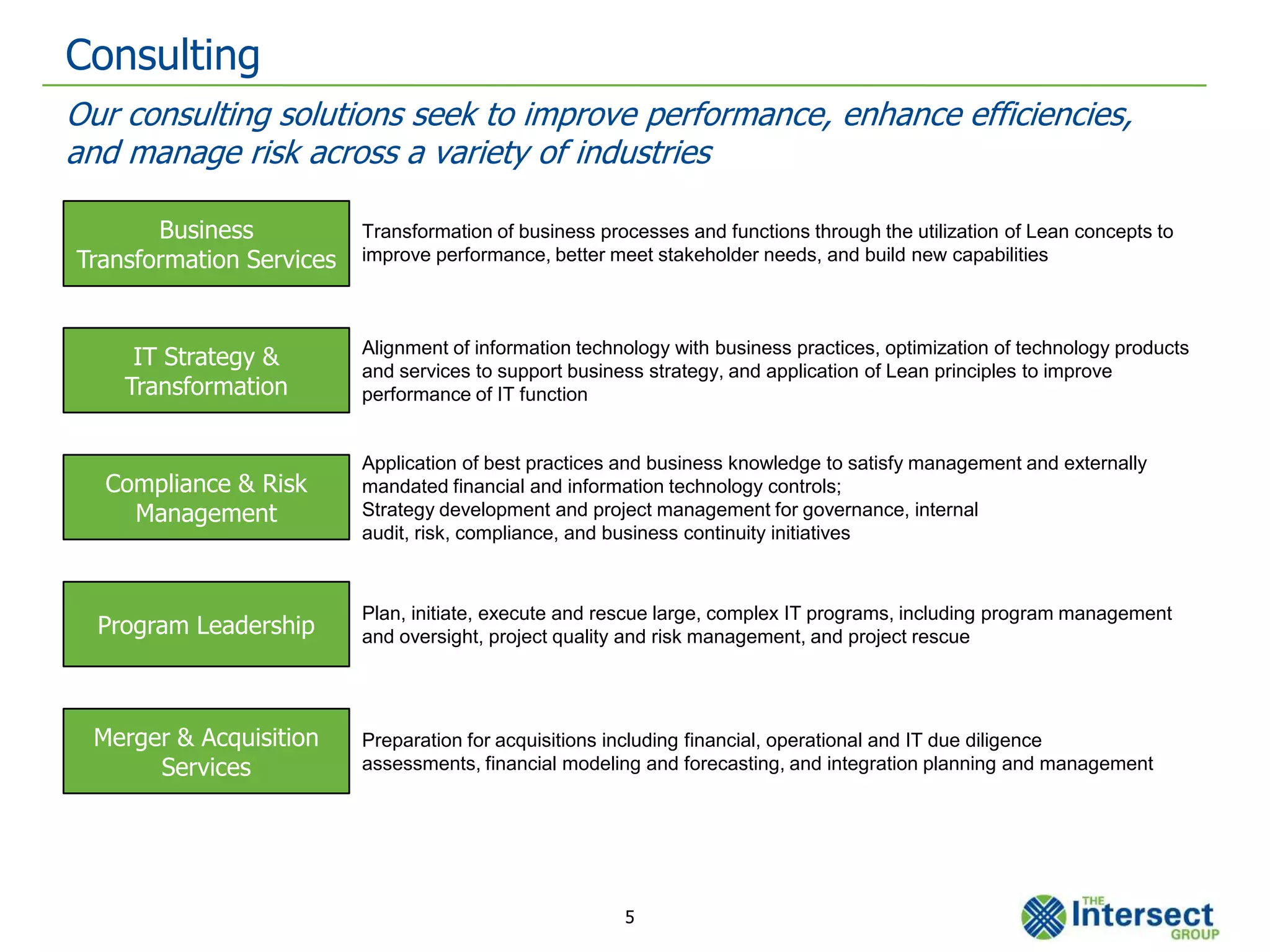 The Intersect Group Overview & Capabilities | PPTX