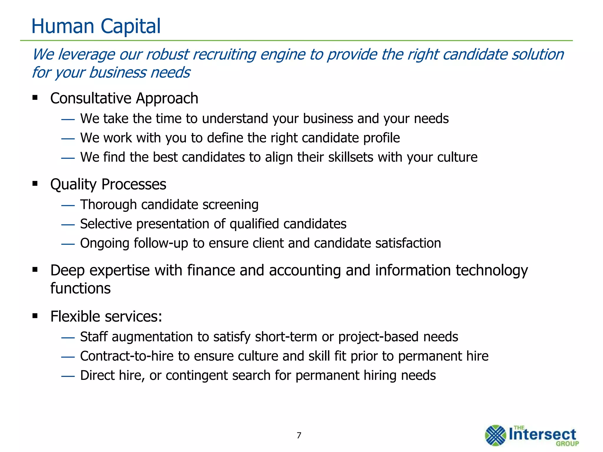 The Intersect Group Overview & Capabilities | PPTX
