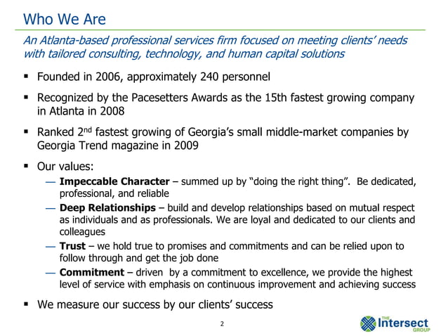 The Intersect Group Overview & Capabilities | PPTX