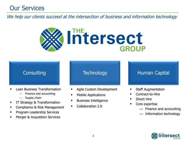 The Intersect Group Overview & Capabilities | PPTX
