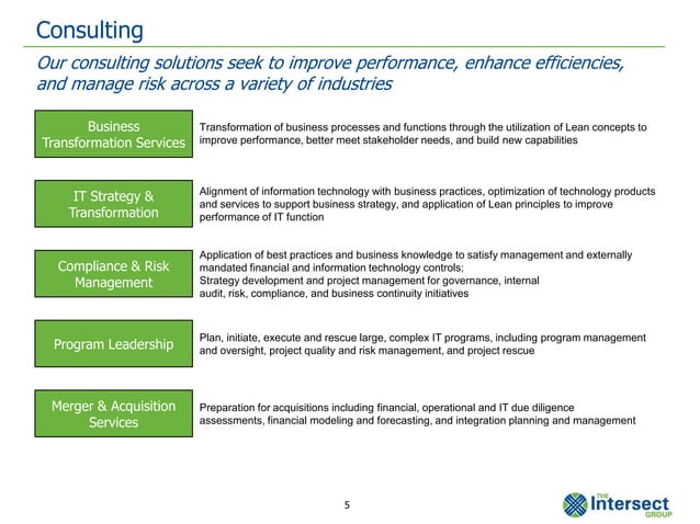 The Intersect Group Overview & Capabilities | PPTX