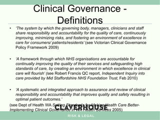 The intersection between corporate and clinical governance ...