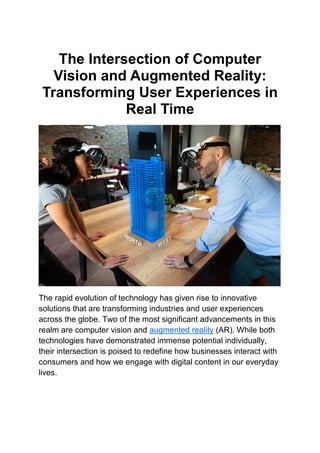 The Intersection of Computer Vision and Augmented Reality Transforming ...