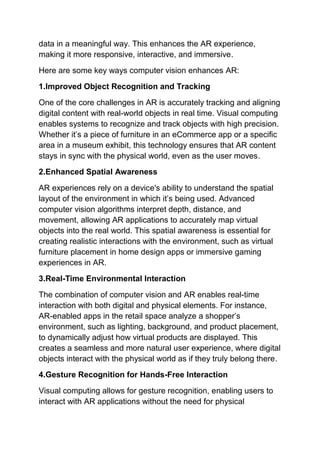 The Intersection of Computer Vision and Augmented Reality Transforming User Experiences in Real ...