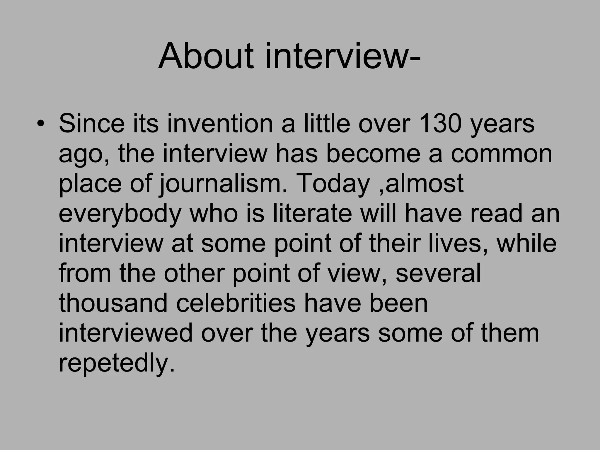 The interview | PPT