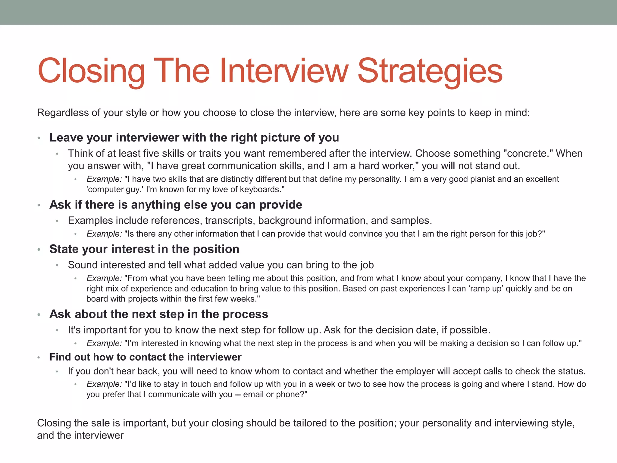 The interview | PPTX