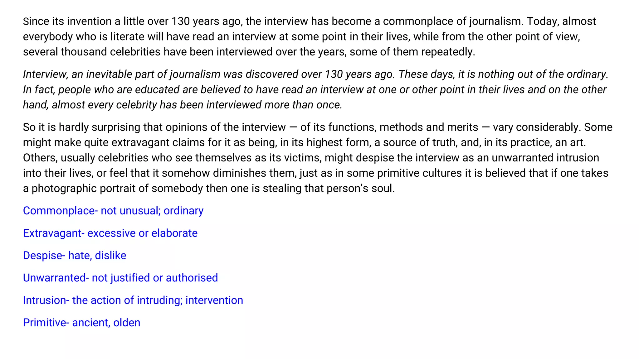 The interview STD 12 | PPTX