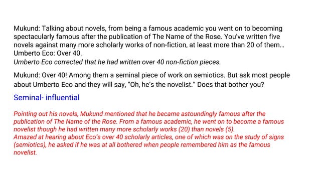 The interview STD 12 | PPTX | Fiction | Books and Literature