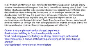 The interview STD 12 | PPTX