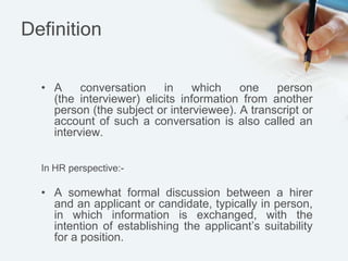 The interview process | PPTX