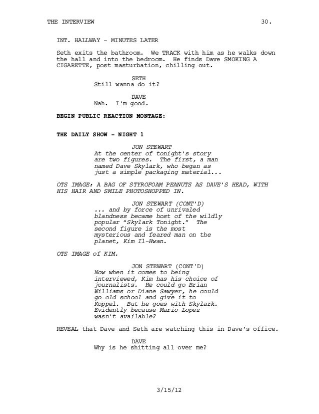 The Interview screenplay by Dan Sterling (for educational purposes) ר…