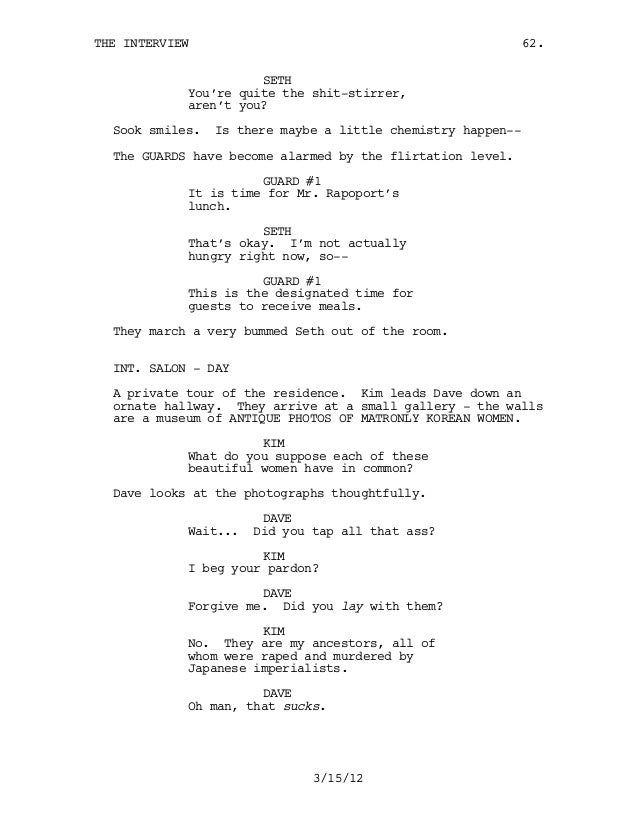 The Interview screenplay by Dan Sterling (for educational purposes) ר…