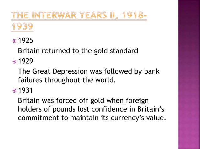 The inter war years | PPT